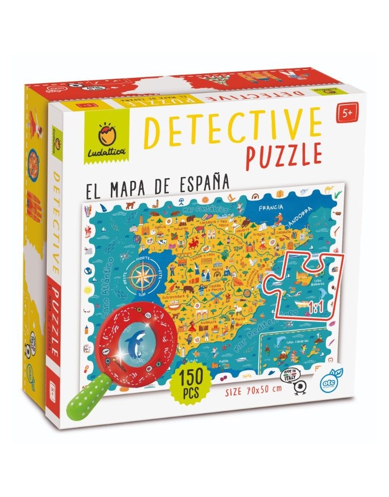PUZZLE DETECTIVE MAPA DE ESPAÑA 150 PIEZAS